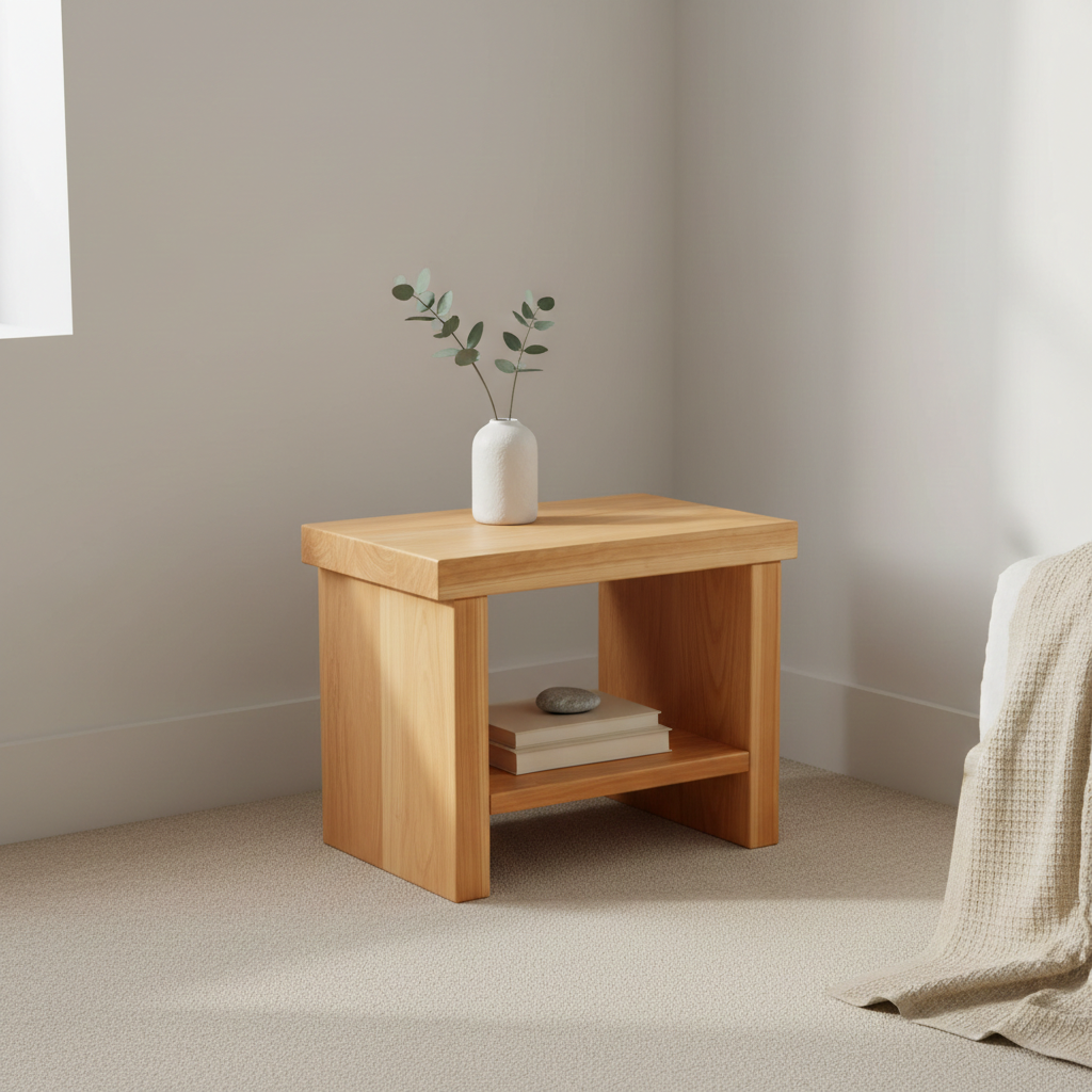 Classic Bedside Table | Solid Wood NZ-Made with Shelf